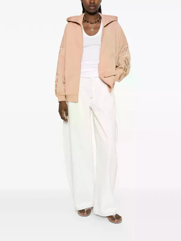 TWINSET Floral-embroidered Zip Hoodie
