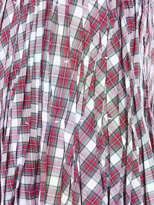N°21 Check-pattern Pleated Midi Skirt