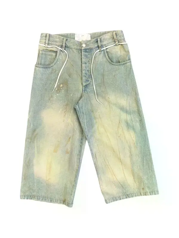 SONG FOR THE MUTE Faded-effect Denim Shorts