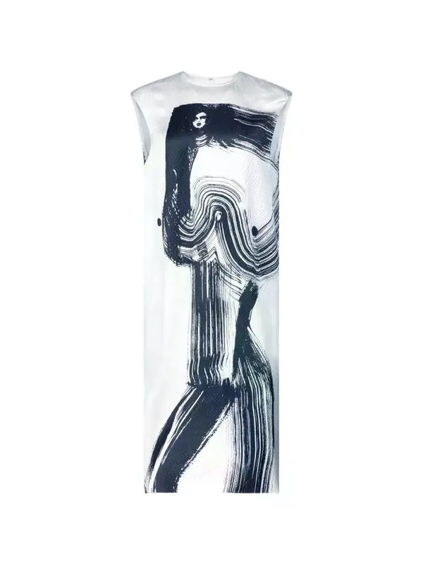 FFORME Dani Graphic-print Midi Dress - White