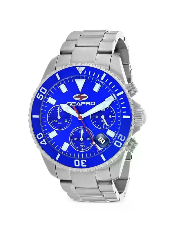 SEAPRO Logo-detail 43mm Watch - Blue
