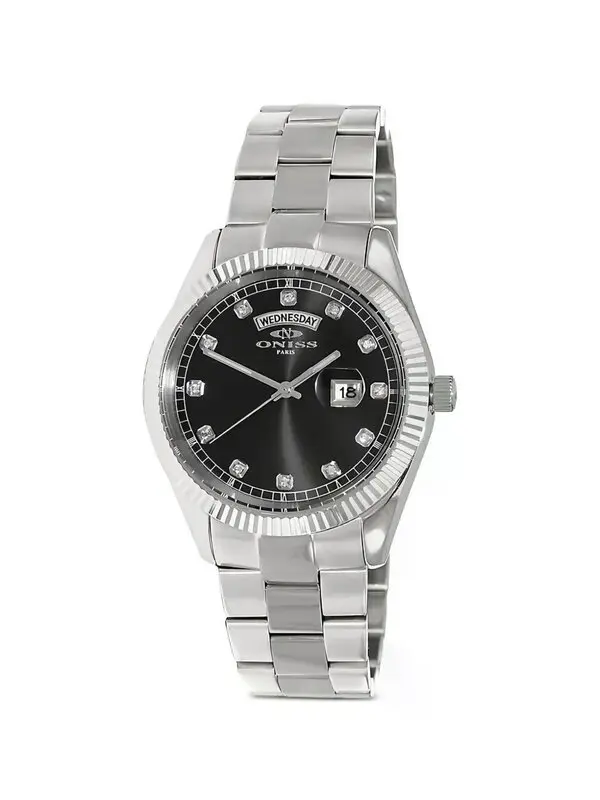 ONISS Admiral 42mm Fluted-bezel Watch - Black