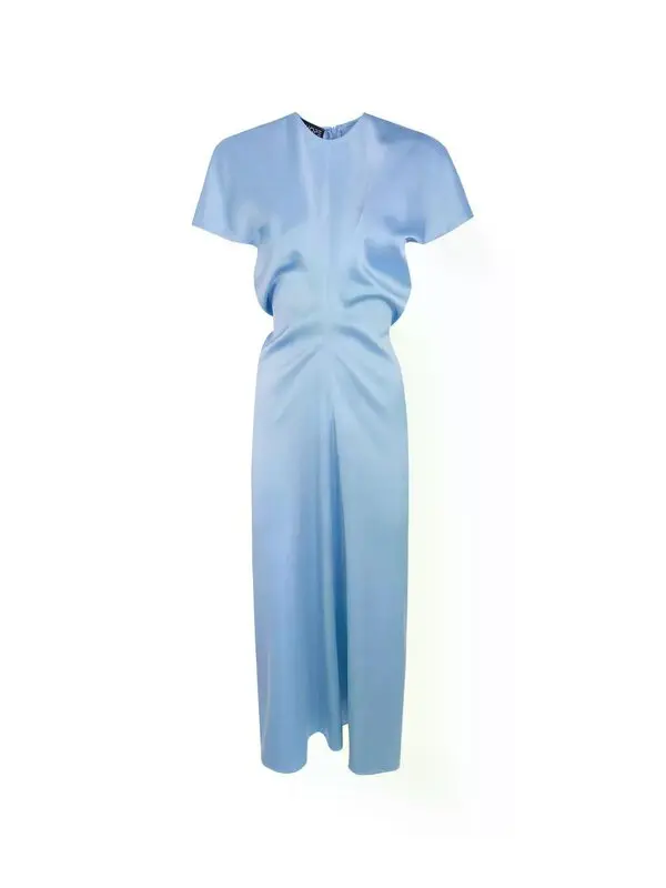 DRHOPE Gathered Silk Midi Dress
