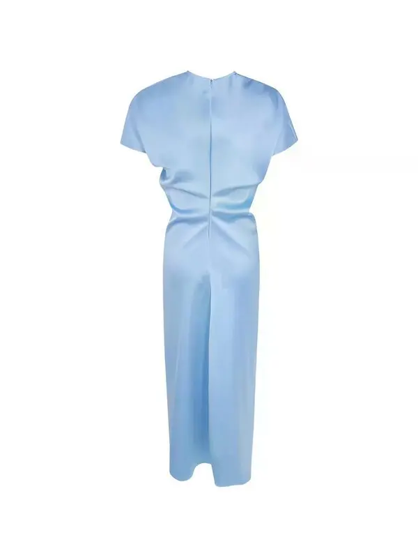DRHOPE Gathered Silk Midi Dress