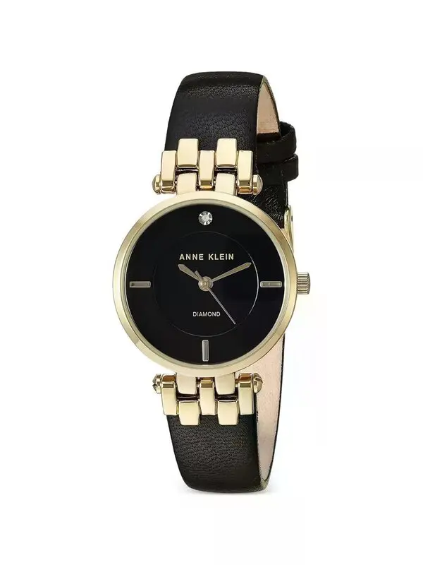 Anne Klein Classic Diamond 28mm Watch - Black