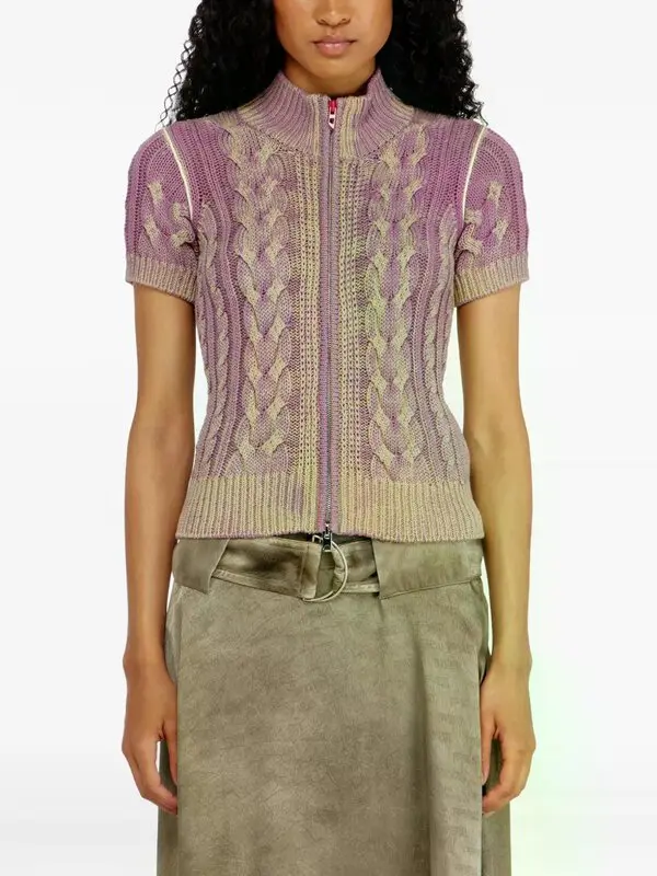 DIESEL® Cable-knit Short-sleeve Cardigan