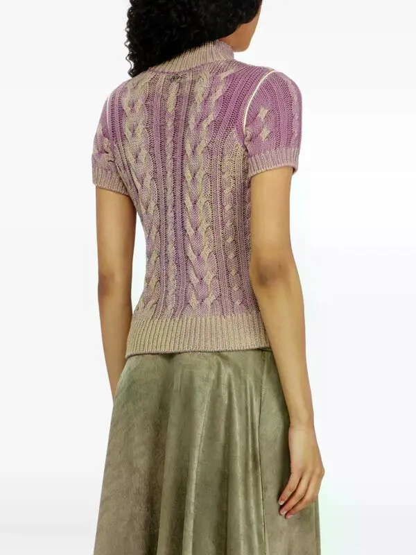 DIESEL® Cable-knit Short-sleeve Cardigan