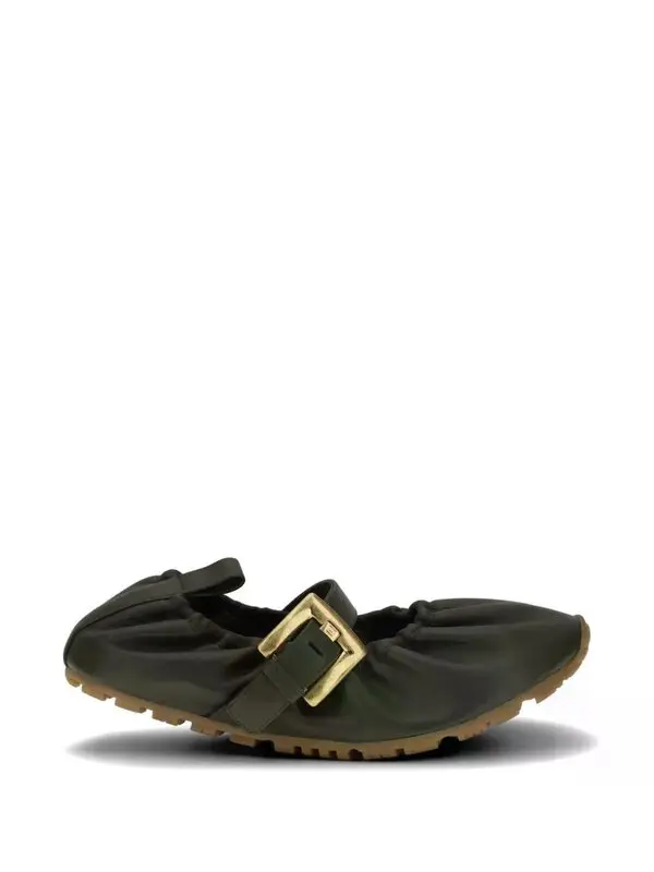Balmain Buckle-fastening Ballet Flats - Green