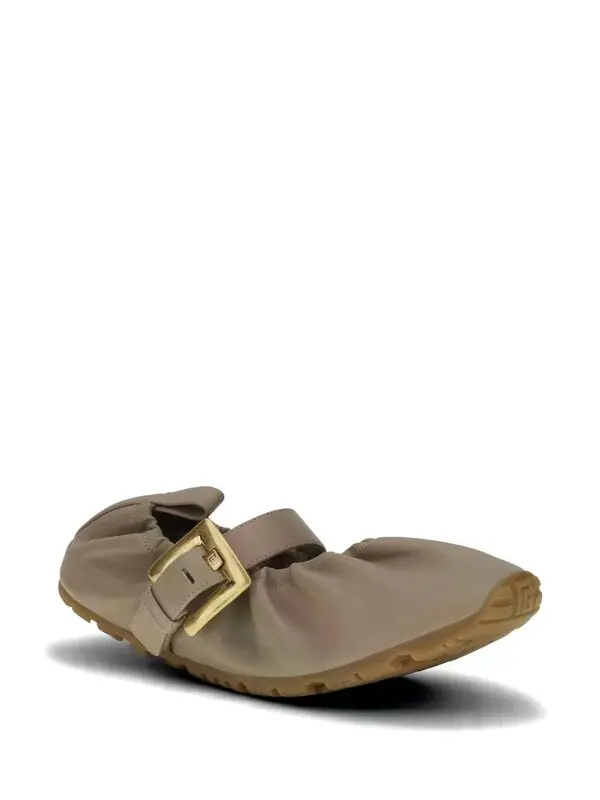 Balmain Buckle-strap Ballet Flats - Neutrals