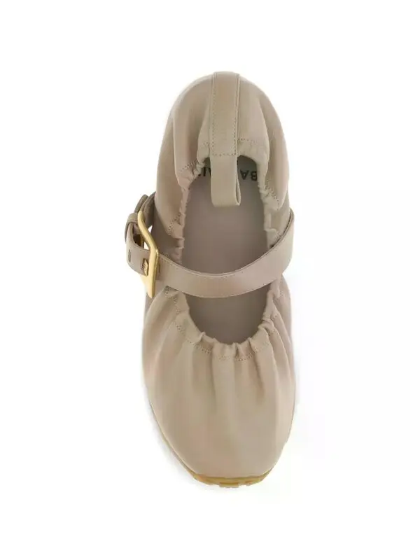 Balmain Buckle-strap Ballet Flats - Neutrals
