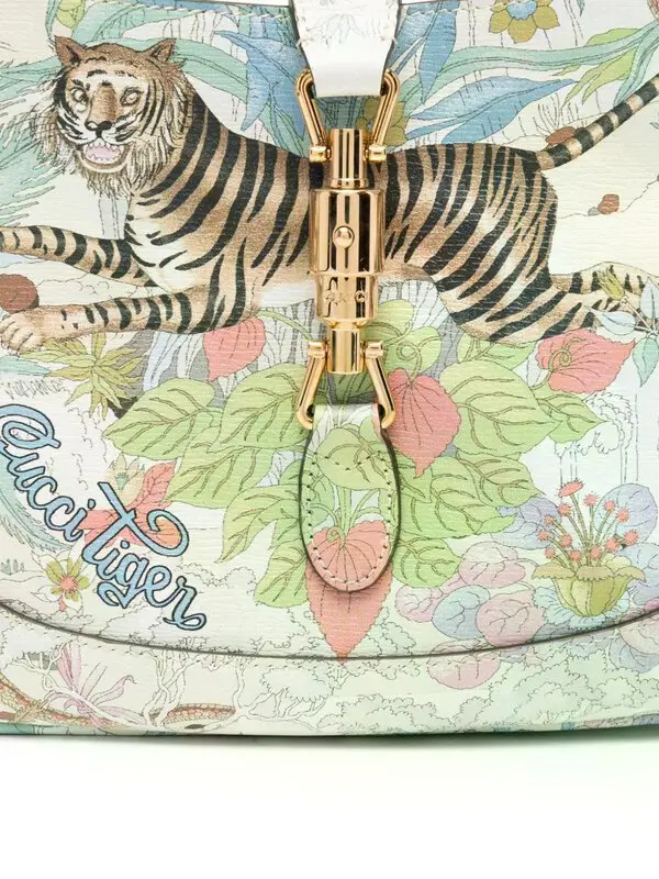 Gucci Jackie 1961 Tiger-print Shoulder Bag - Neutrals