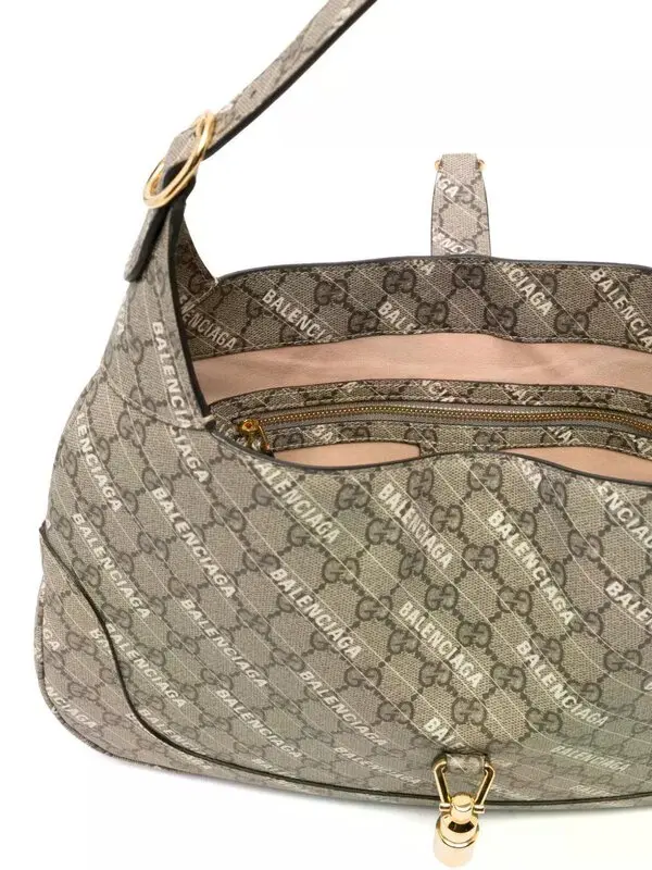 Gucci X Balenciaga The Hacker Project Gg Supreme Jackie 1961 Shoulder Bag - Neutrals