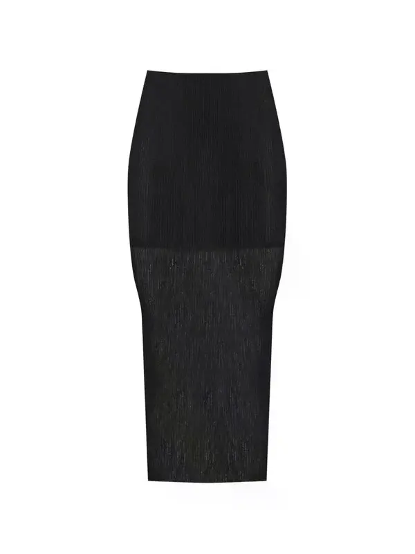 Alberta Ferretti Ribbed-knit Skirt - Black