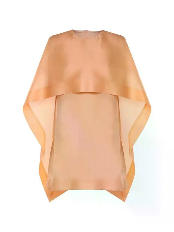 Alberta Ferretti Cape Overlay Shift Dress - Orange