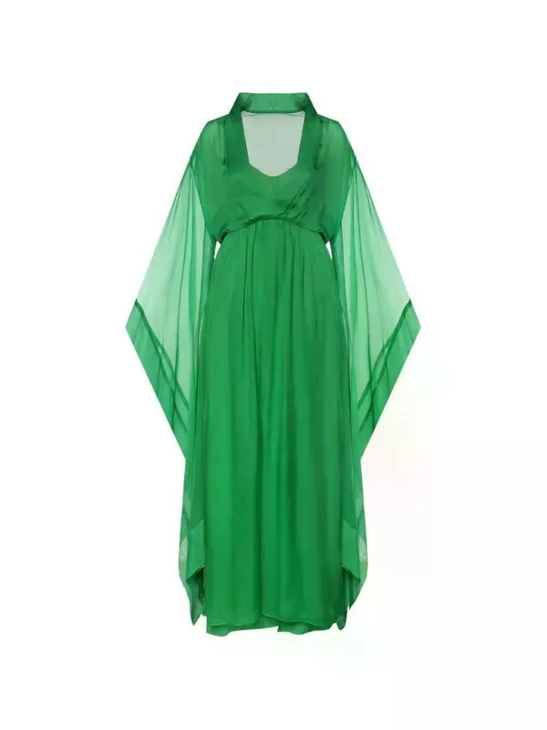Alberta Ferretti Sheer-paneled Silk Maxi Dress