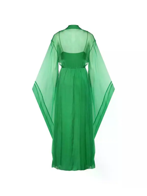 Alberta Ferretti Sheer-paneled Silk Maxi Dress
