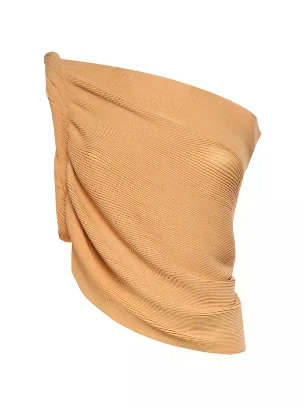 Alberta Ferretti One-shoulder Ribbed-knit Top