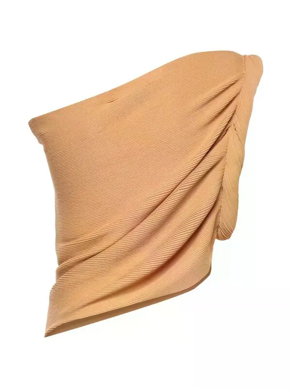 Alberta Ferretti One-shoulder Ribbed-knit Top