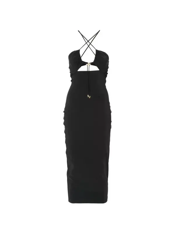 Moschino Cut-out Ruched Midi Dress