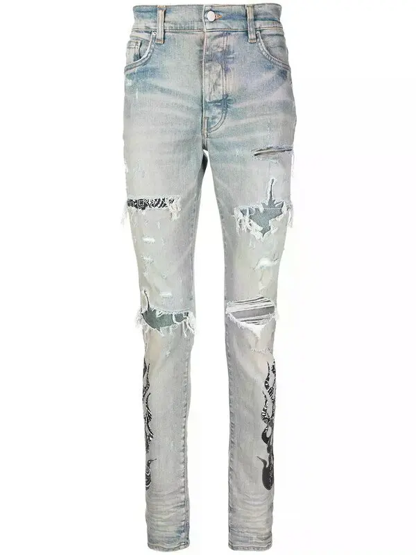 Amiri Bandana Flame Jeans