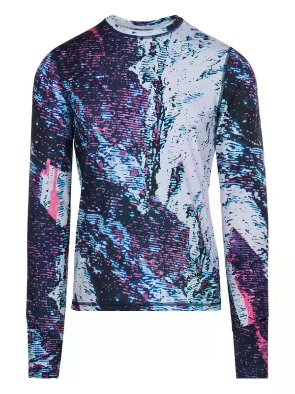 Aztech Mountain Printed Performance Long Sleeve Top - Blue