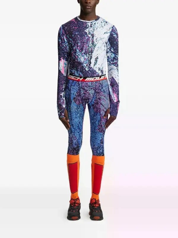 Aztech Mountain Printed Performance Long Sleeve Top - Blue