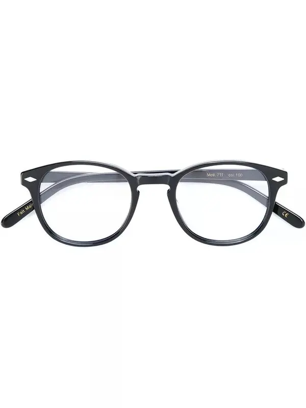 LESCA Round Frame Glasses - Black