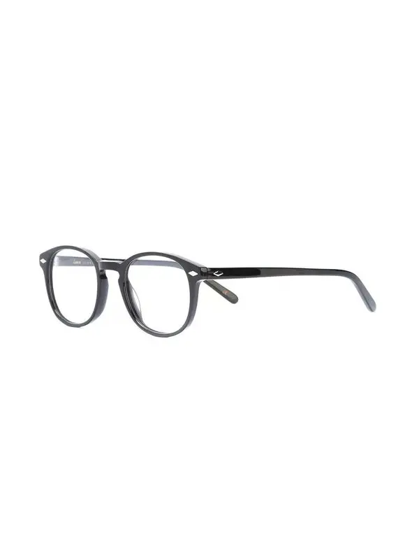 LESCA Round Frame Glasses - Black