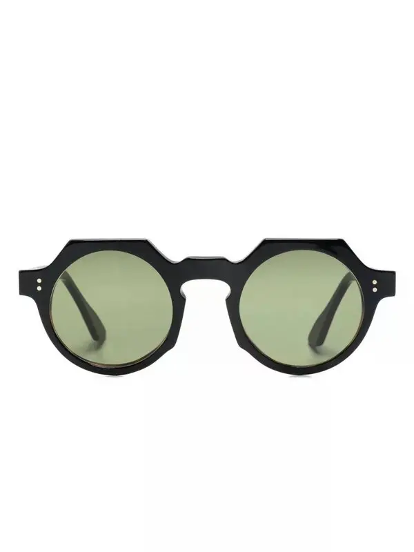 LESCA Buzz Round-frame Sunglasses - Black