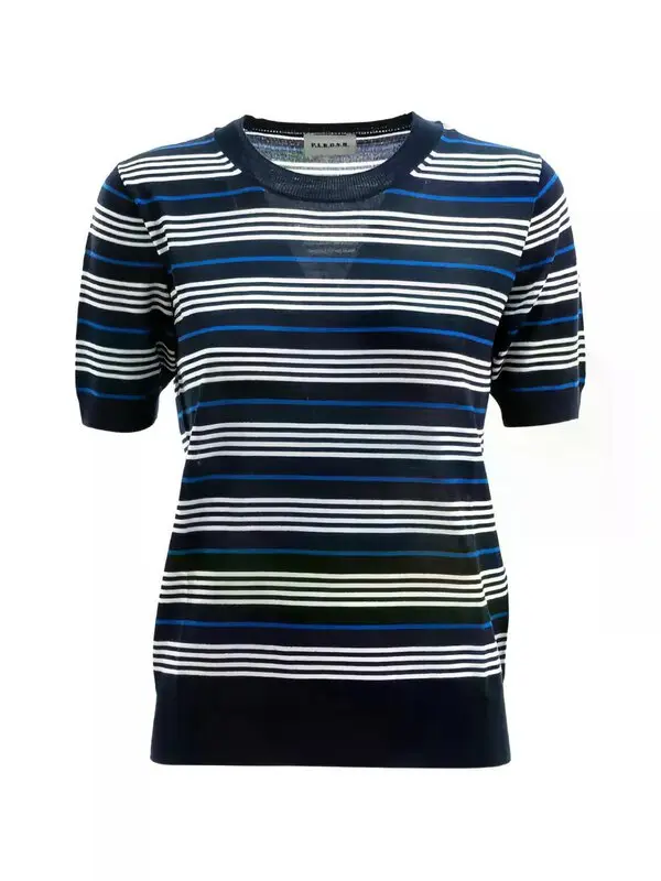 P.a.r.o.s.h Striped Short-sleeve Wool T-shirt - Blue