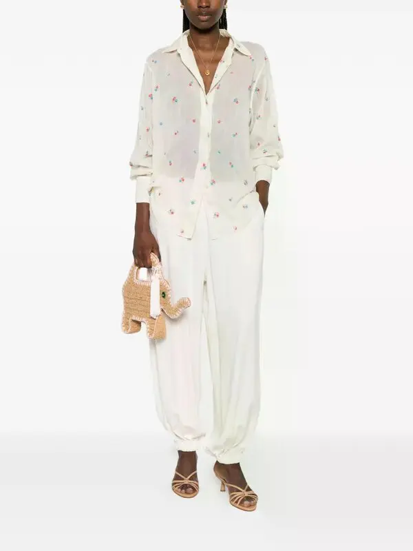 FORTE_FORTE Embroidered Floral Buttoned Shirt