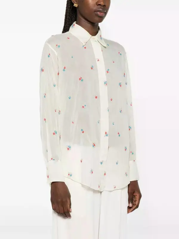 FORTE_FORTE Embroidered Floral Buttoned Shirt