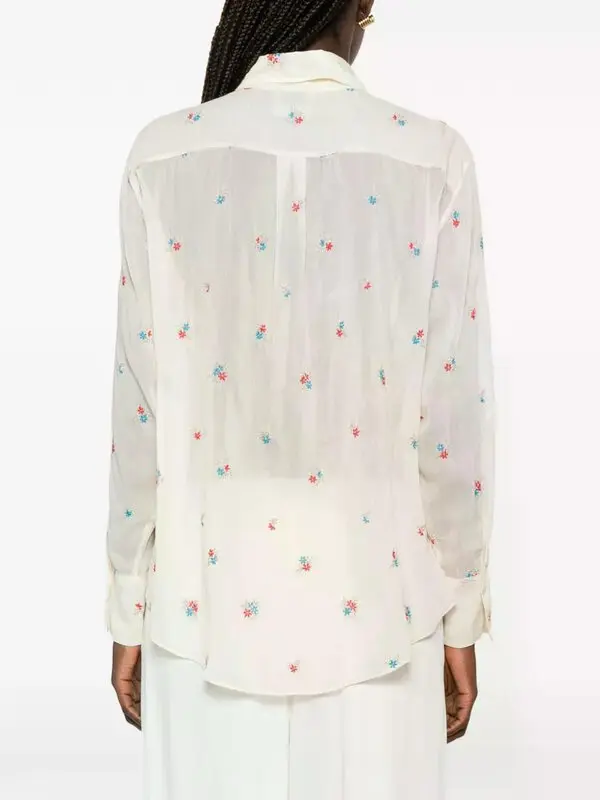 FORTE_FORTE Embroidered Floral Buttoned Shirt