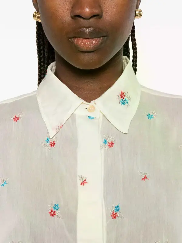 FORTE_FORTE Embroidered Floral Buttoned Shirt