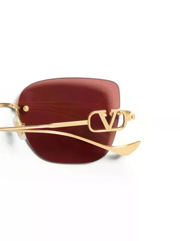 Valentino Garavani Geometric Metal Cat Eye Sunglasses - Gold