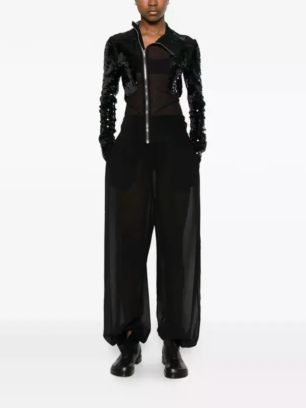 Rick Owens Gary Sequin Mesh Jacket - Black