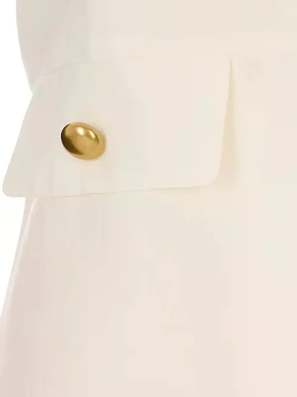 P.a.r.o.s.h Button-detail Sleeveless Dress - Neutrals