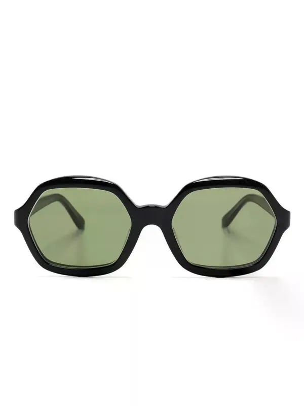 LESCA Choc Geometric Sunglasses - Black