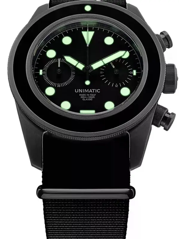 UNIMATIC Modello Tre Chronograph 40mm Watch - Black