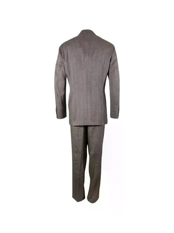 Brunello Cucinelli Double-breasted Herringbone Suit - Brown