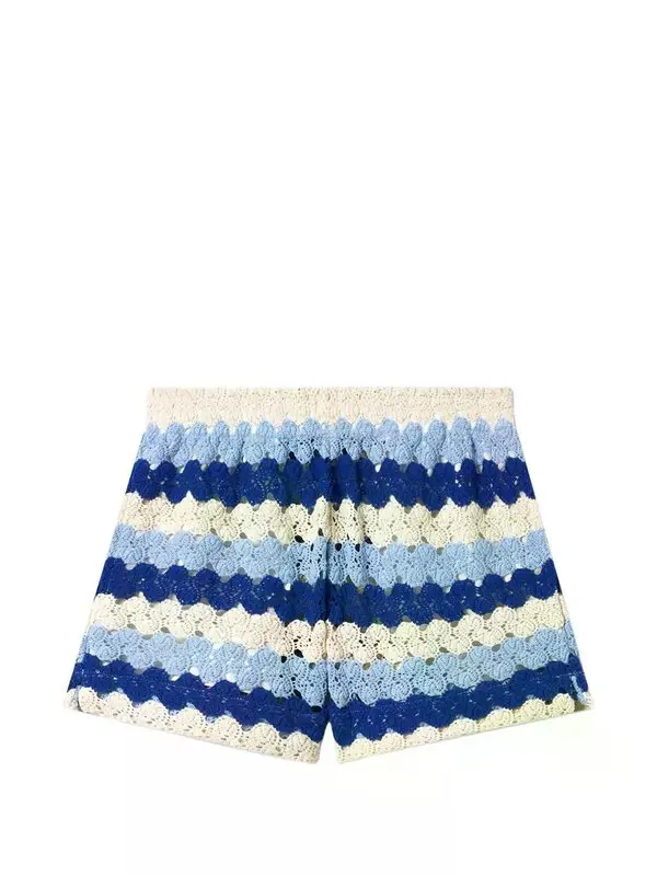 MC2 SAINT BARTH Striped Crochet-knit Shorts