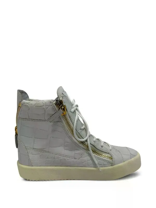 GIUSEPPE ZANOTTI Croc-embossed High-top Sneakers