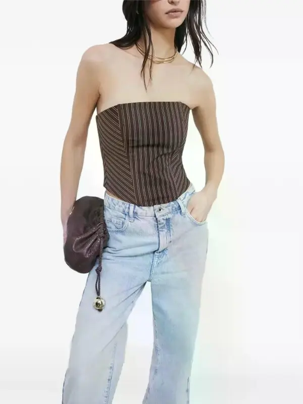 Patrizia Pepe Striped Corset Top