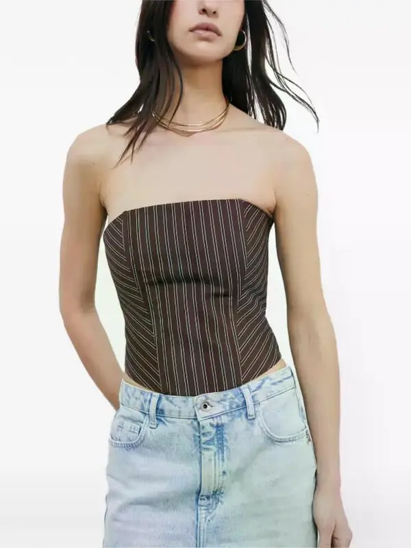 Patrizia Pepe Striped Corset Top