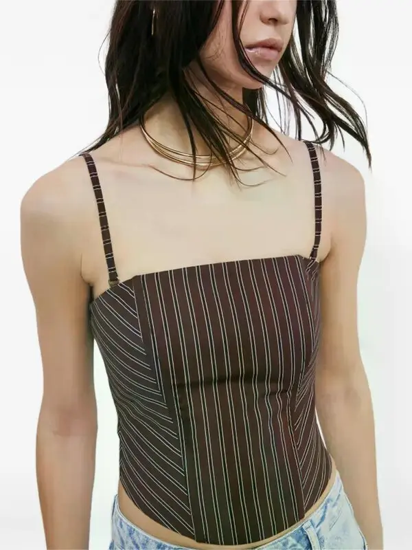 Patrizia Pepe Striped Corset Top