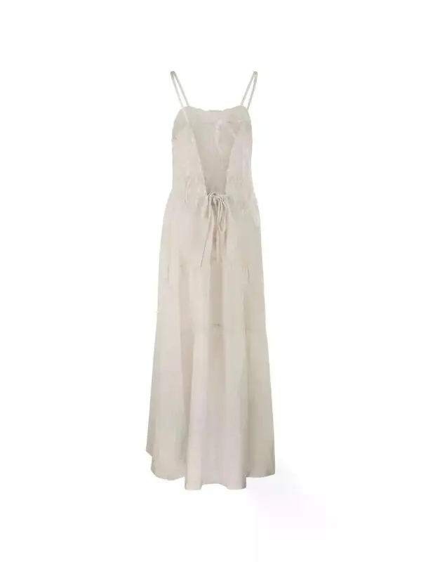 MAURIZIO MYKONOS Embroidered Tiered Midi Dress