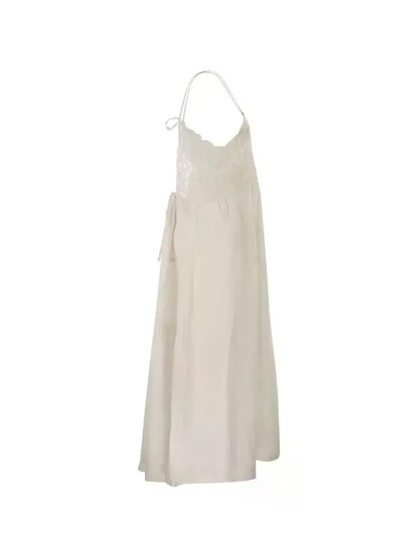 MAURIZIO MYKONOS Embroidered Tiered Midi Dress