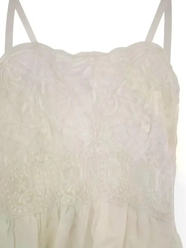 MAURIZIO MYKONOS Embroidered Tiered Midi Dress