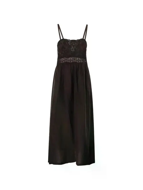 MAURIZIO MYKONOS Embroidered Tiered Maxi Dress - Brown