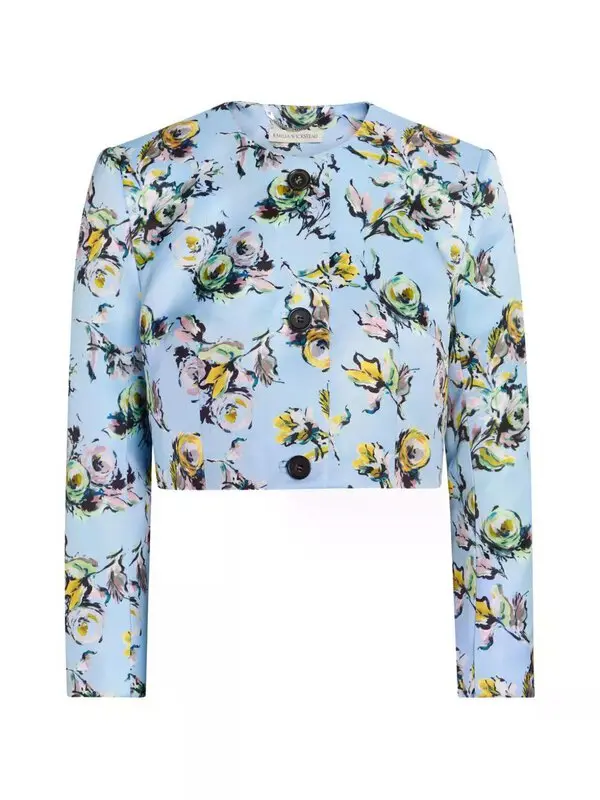 EMILIA WICKSTEAD Lizette Cropped Jacket - Blue